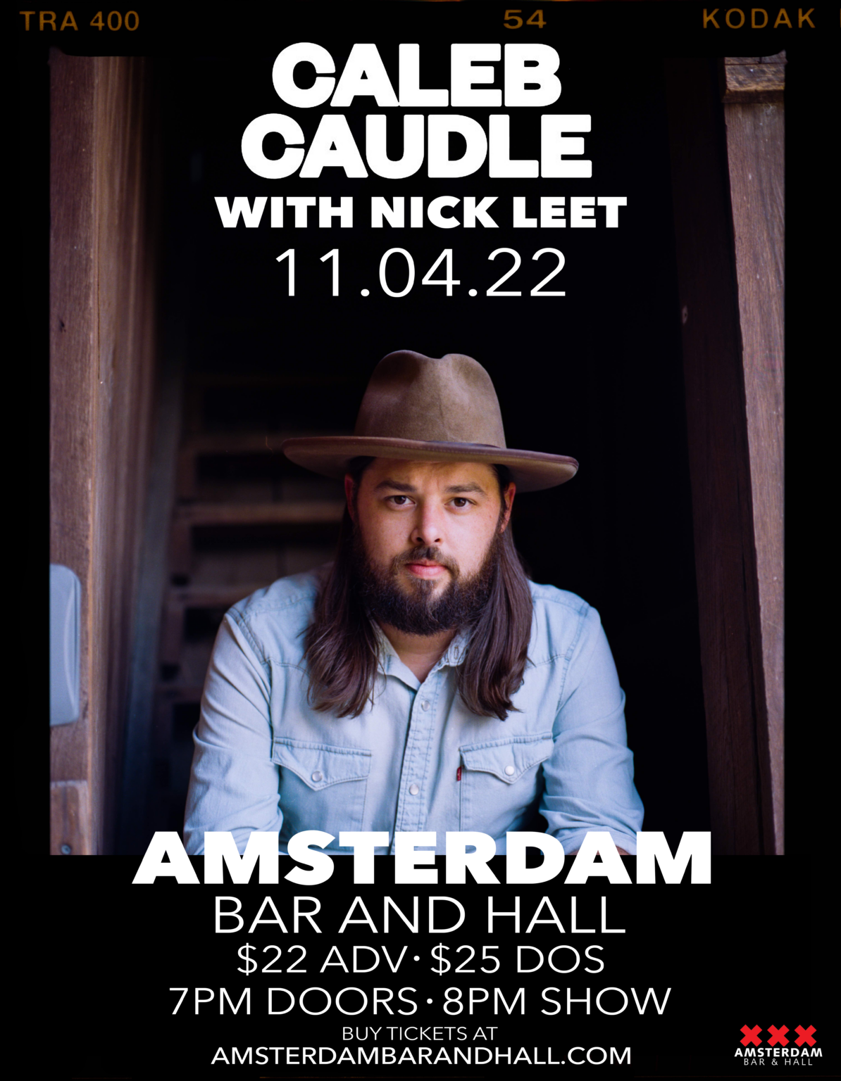 Amsterdam presents… Caleb Caudle with Nick Leet (Solo) - Amsterdam Bar ...