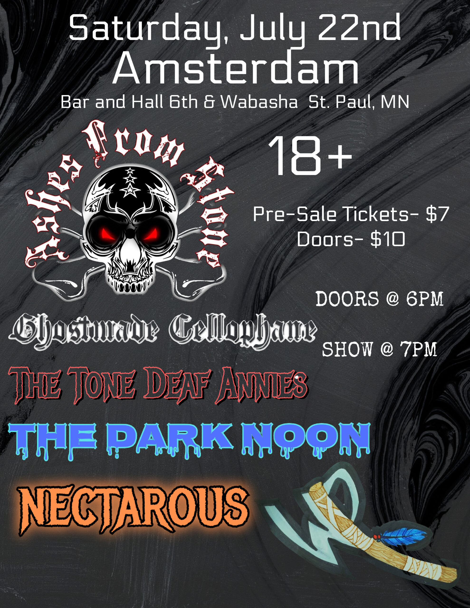 Amsterdam presents… Ashes From Stone w/ Ghostmade Cellophane, The Tone ...