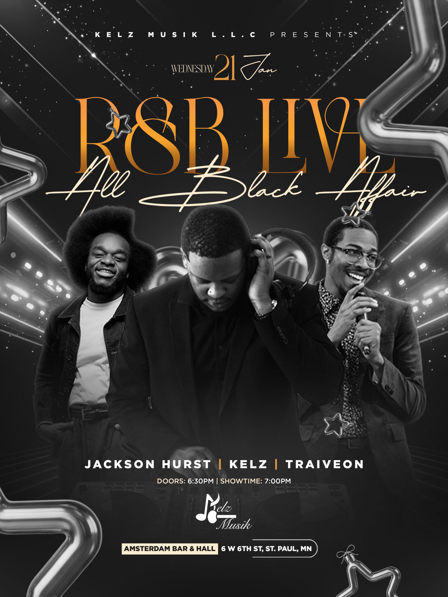 Amsterdam presents… Kelz Musik Presents: R&B Live (All Black Affair ...