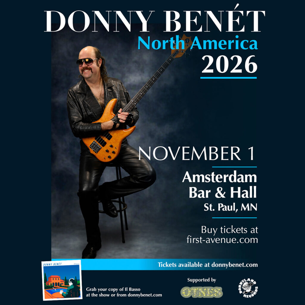First Avenue presents… Donny Benet with OTNES - Amsterdam Bar and Hall